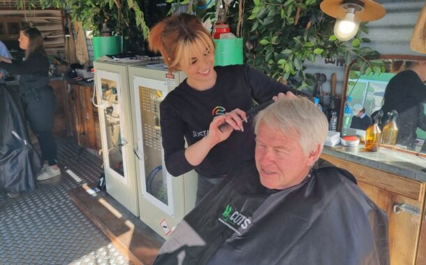 Free hydrogen powered haircuts at AgQuip field days.